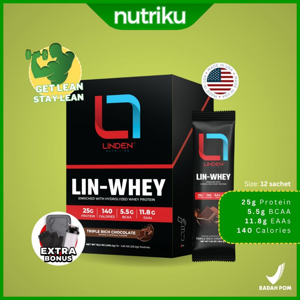 Jual LIN WHEY Protein Hydrolized 12 Sachet - Chocolate | Shopee Indonesia