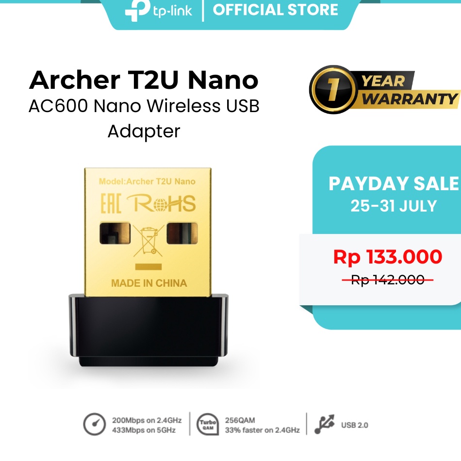 Jual TPLink Archer T2UB NanoT2U Plus AC6 Nano 5 GHz Dual Band WiFi 5 ...