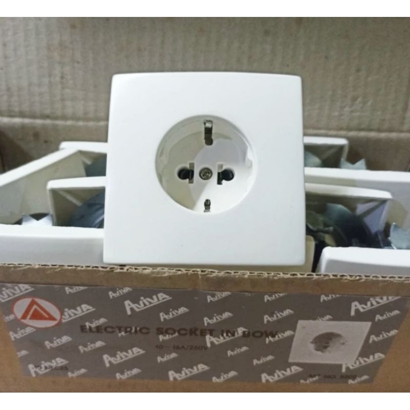 Jual stop kontak aviva new - tanam tembok 10A 250V | Shopee Indonesia