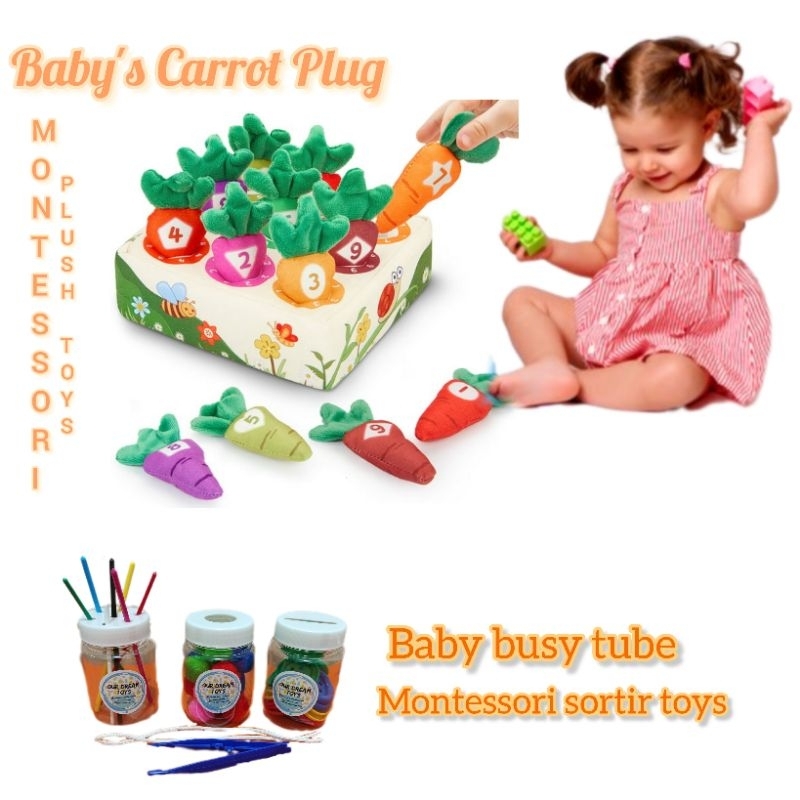 Jual Baby's Carrot Plug And Fine Motor Tube / Our Dream Toys / Mainan ...