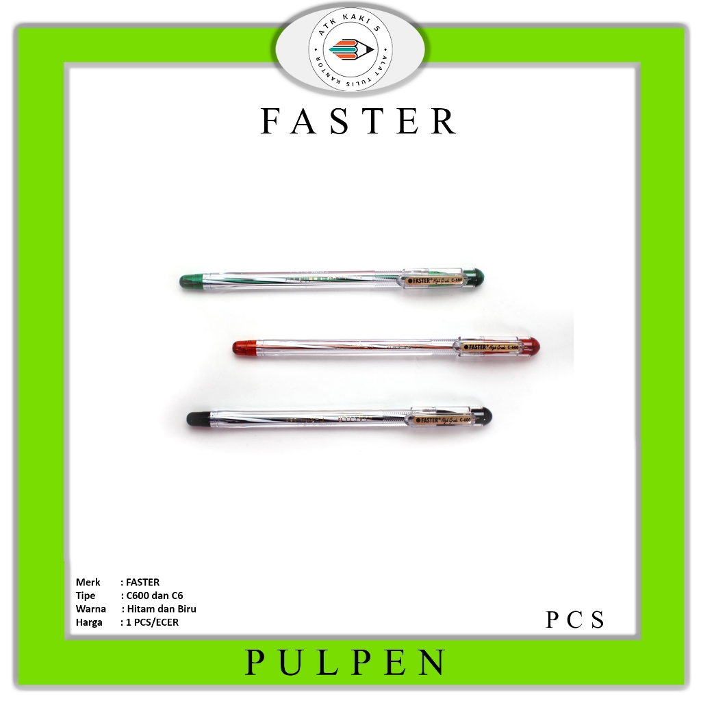 Jual FASTER - Pen C600 // Pen C6 Extra Fine Ballpoint Pen - PCS ...