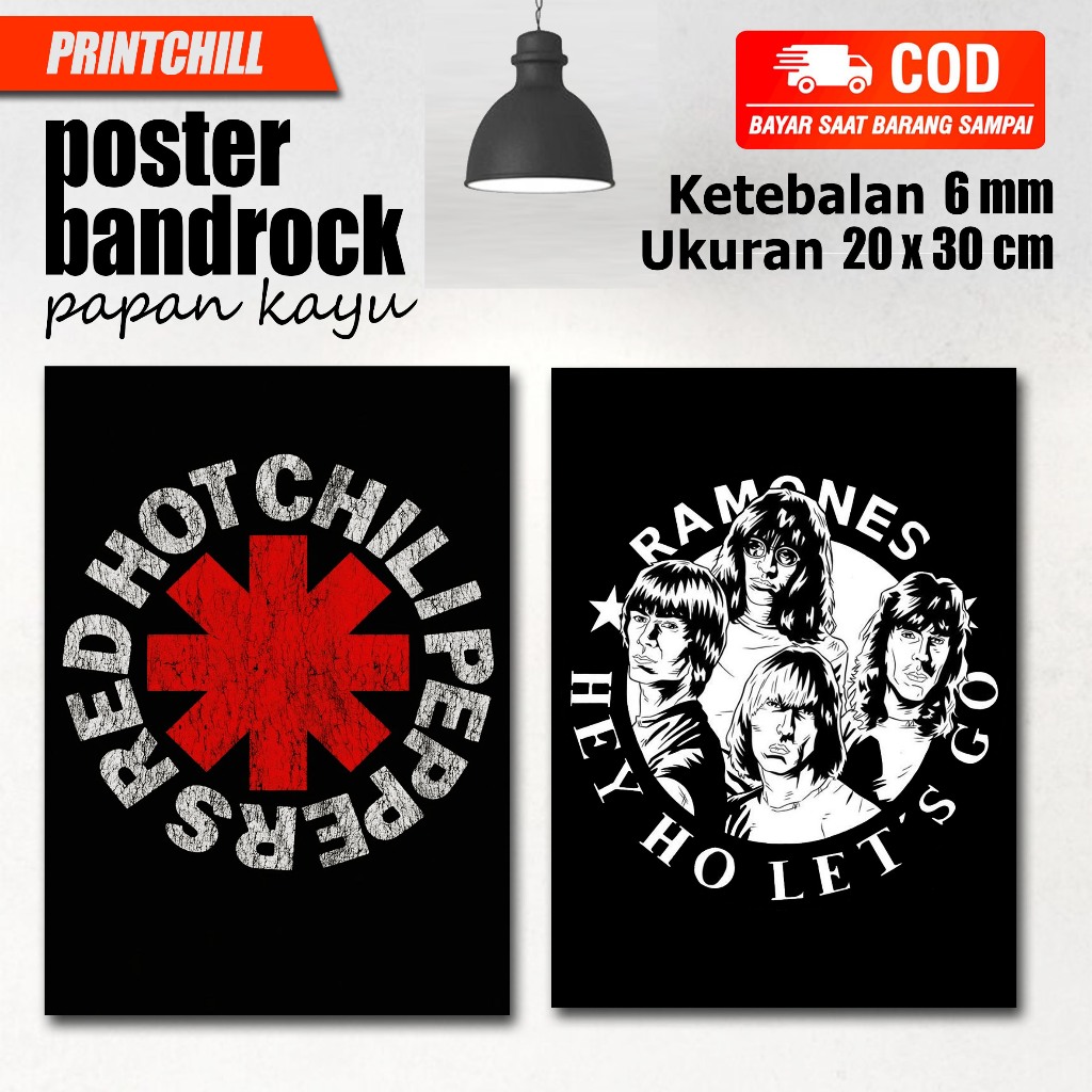 Jual Poster Kayu Dinding band poster metal rock band Kamar Cafe ...