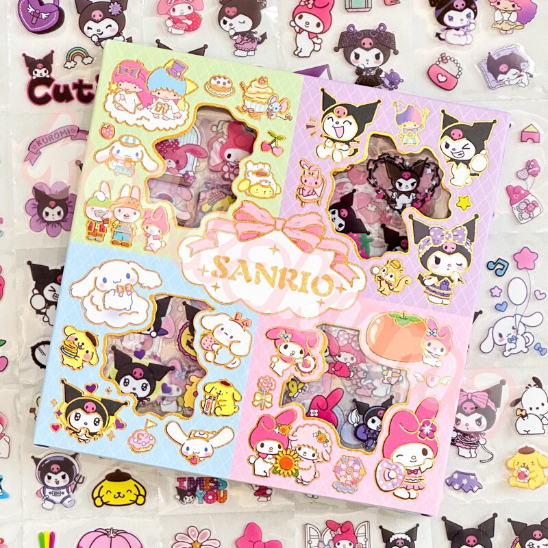 Jual STICKER box Sanrio Kuromi My Melody isi 100 pcs stiker WATERPROOF ...