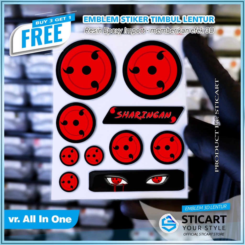 Jual EMBLEM SHARINGAN TIGA TOMOE TIMBUL STIKER MOTOR ALL IN ONE 3D ...