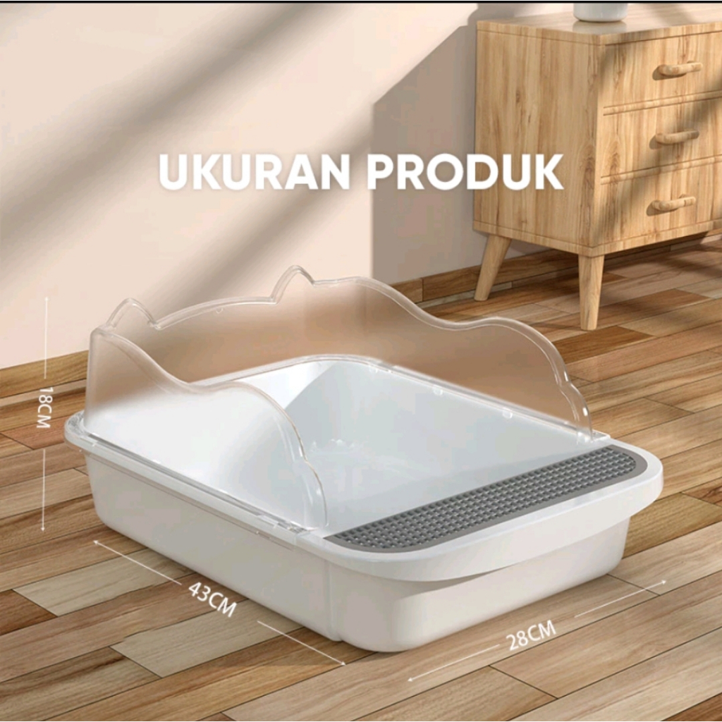 Jual Cat Litter Box M20 Putih Transparan Box Pasir Kencing Kucing ...