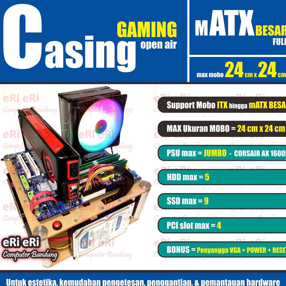 Jual KODE N46Q 1 mATX ITX OPEN AIR BENCHTABLE PC CASE Casing Komputer ...