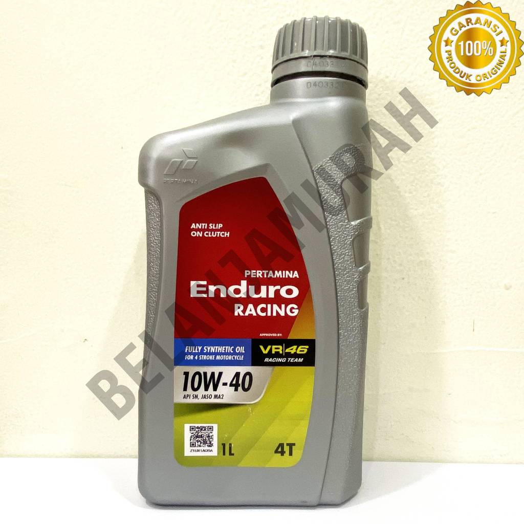 Jual Oli Motor Bebek Pertamina Enduro 4T Racing 10w-40 Full Synthetic API SL 1L 100% Asli ...