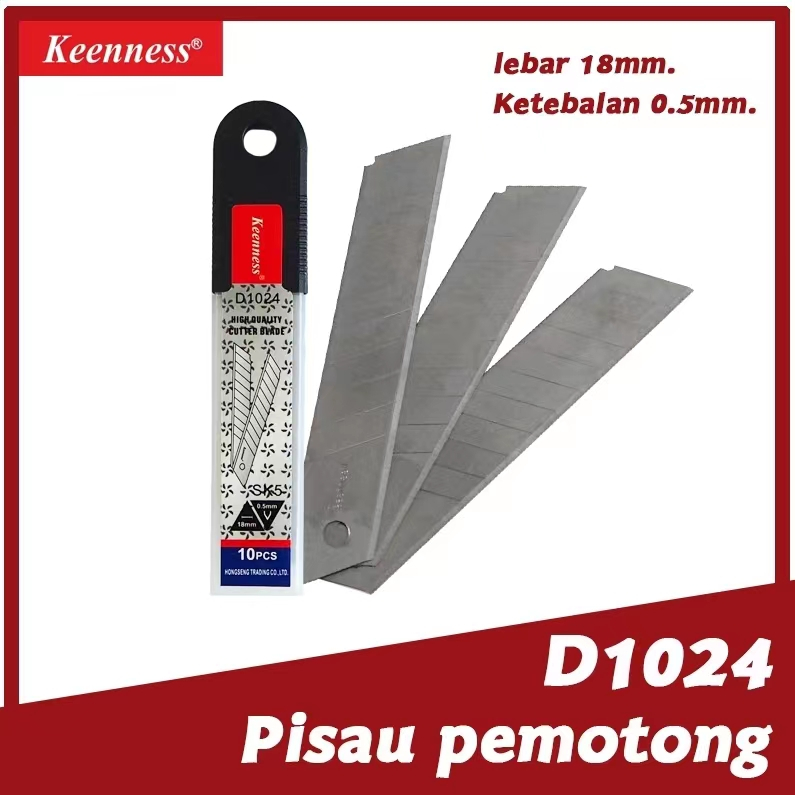 Jual isi cutter besar keenness/ mata pisau cutter warna silver isi 10 ...