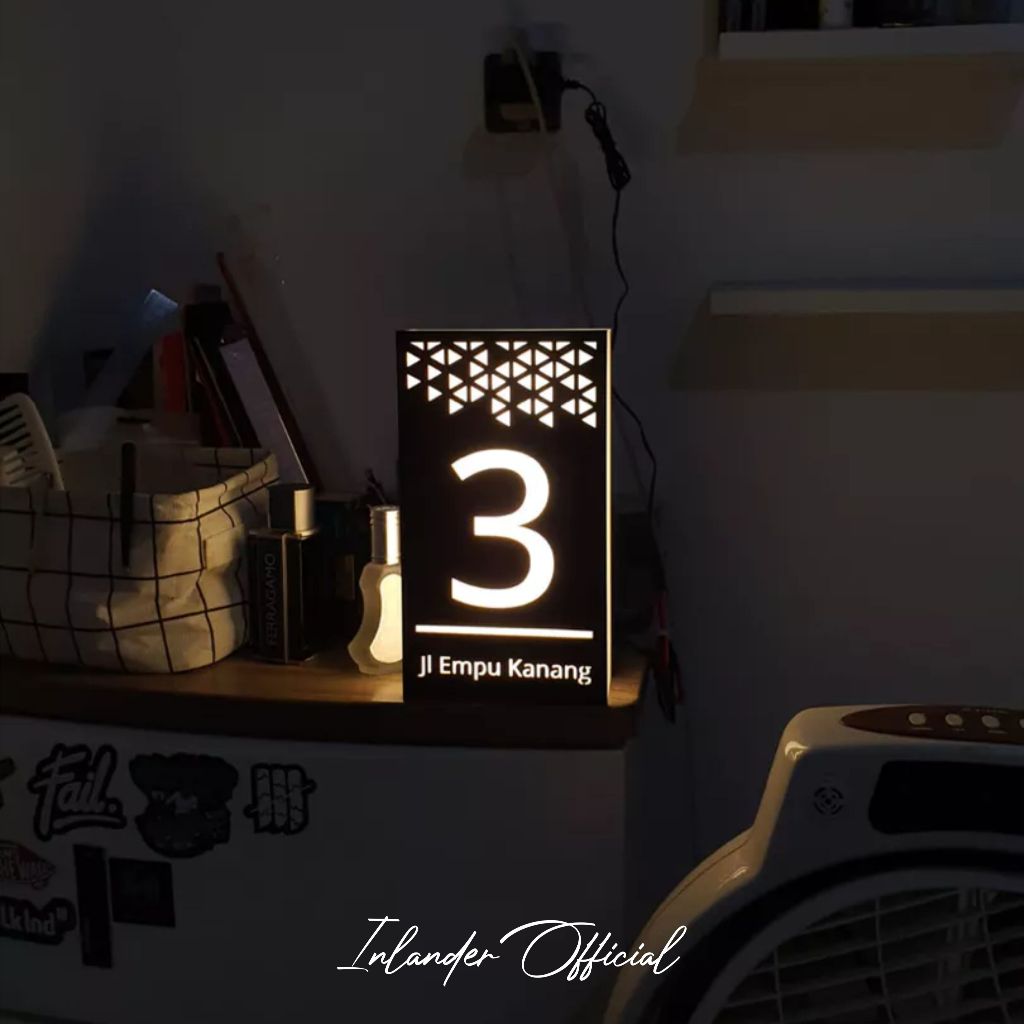 Jual Nomor Rumah LED Neon Box Akrilik Papan Nama Akrilik LED Neonbox ...