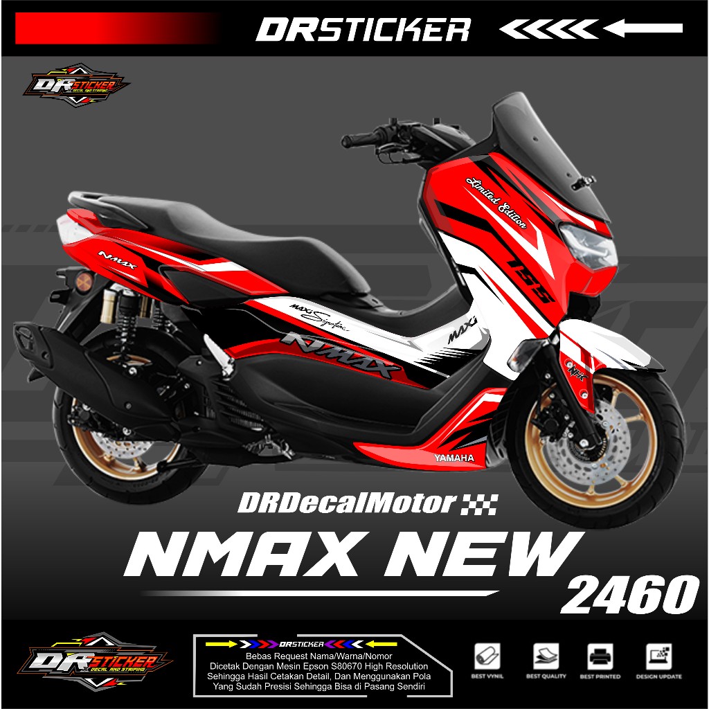 Jual Stiker All New N Max Nmax 2022 2023 Merah Glossy Asli Yamaha Decal ...