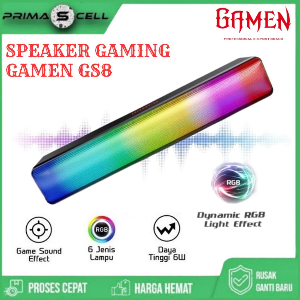 Jual Gamen GS8 Speaker Gaming Soundbar With RGB Lights - GAMEN GS8 ...