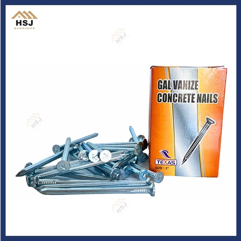 Jual Paku Cor 3 Inch Paku Beton Paku Putih Baja 1 kotak 1 pack Paku Cor ...