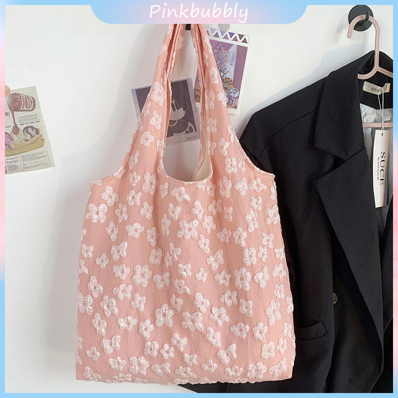 Jual Pink Bubble.Flower Lace Tote Bag / Tote Bag Bordir Bunga Tas ...