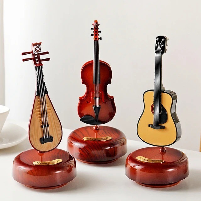 Jual Kotak Musik Bentuk Gitar Biola Lute - Mainan Music Box Kado Hadiah ...