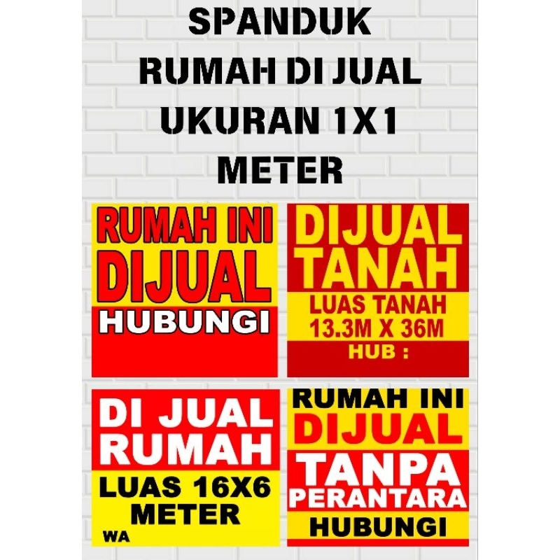 Jual SPANDUK RUMAH DIJUAL UKURAN 1X1 METER | Shopee Indonesia