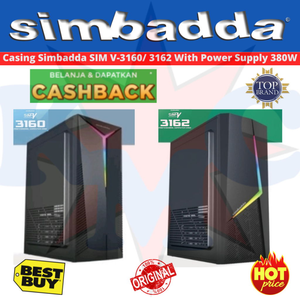 Jual Casing PC Casing SIMBADDA SIM-V 3160 3162 INCLUDE PSU 380W | Shopee Indonesia