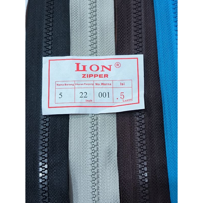 Jual Resleting atau Sleting Jaket Vislon Merk Lion Ukuran 22 Inch atau 55 cm per pcs | Shopee ...