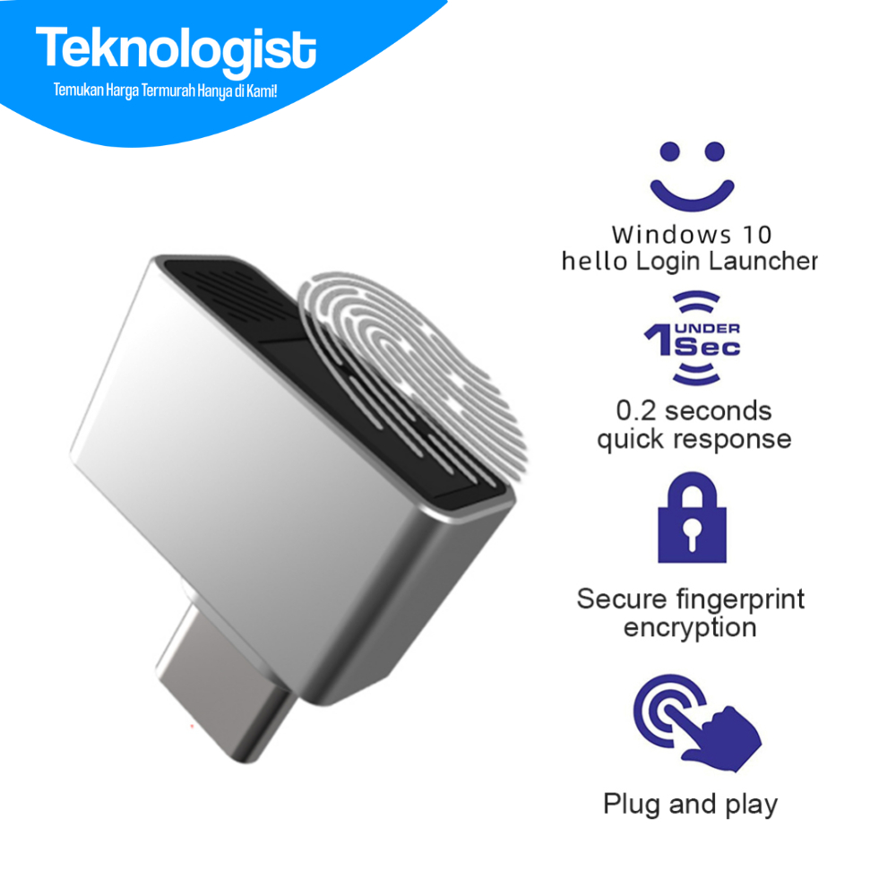 Jual Security Fingerprint Scanner Reader Sidik Jari Login USB Type C ...