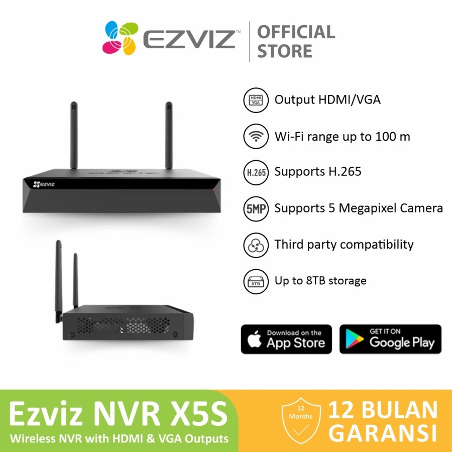 Jual EZVIZ X5S NVR 8 Channel Network Smart Home Security Recorder NVR ...