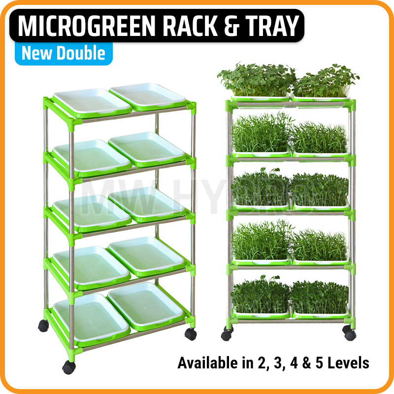 Jual Multi Level Microgreen Rack with Double Layer Tray - Rak Tray ...