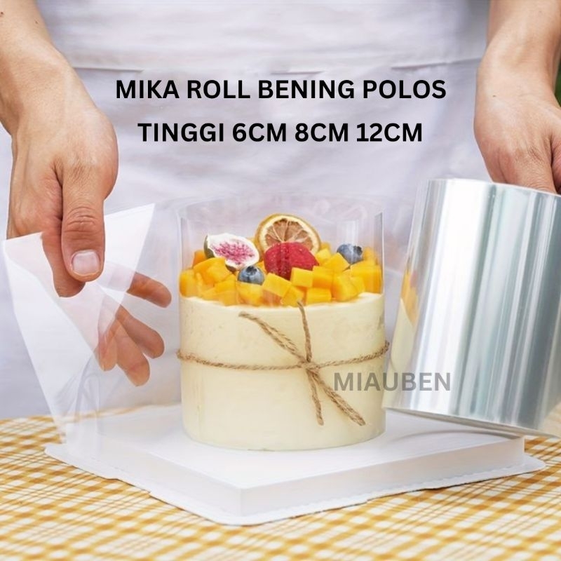 Jual ok Mika roll polos bening meteran tinggi 6cm 8cm 12cm | Shopee Indonesia