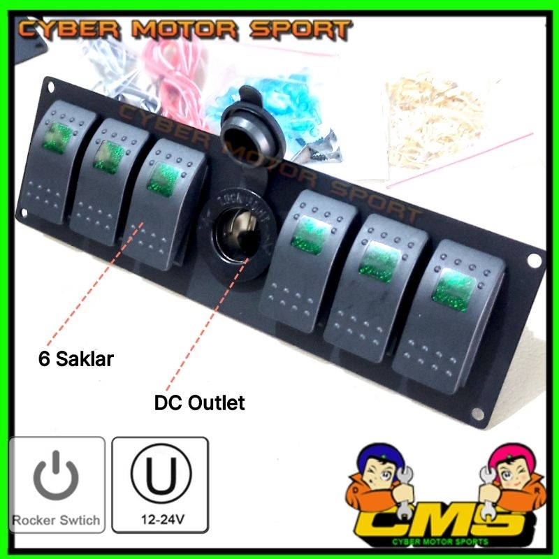 Jual Saklar 12v 24v universal sakelar switch lampu LED dashboard panel ...