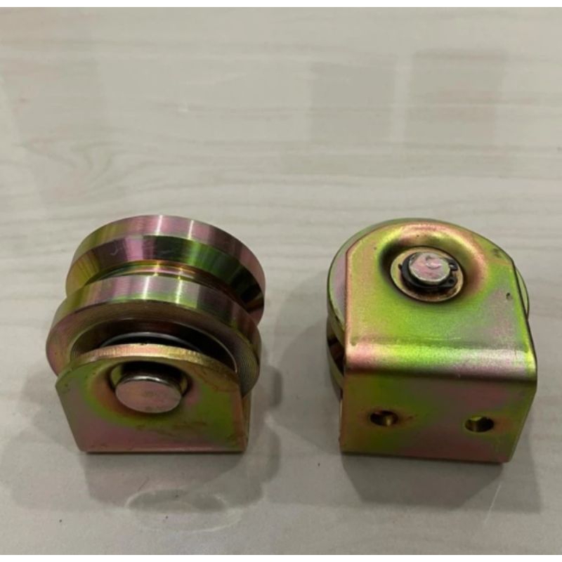 Jual roda pintu pagar besi double lahar 70mm roda pager gudang garasi ...