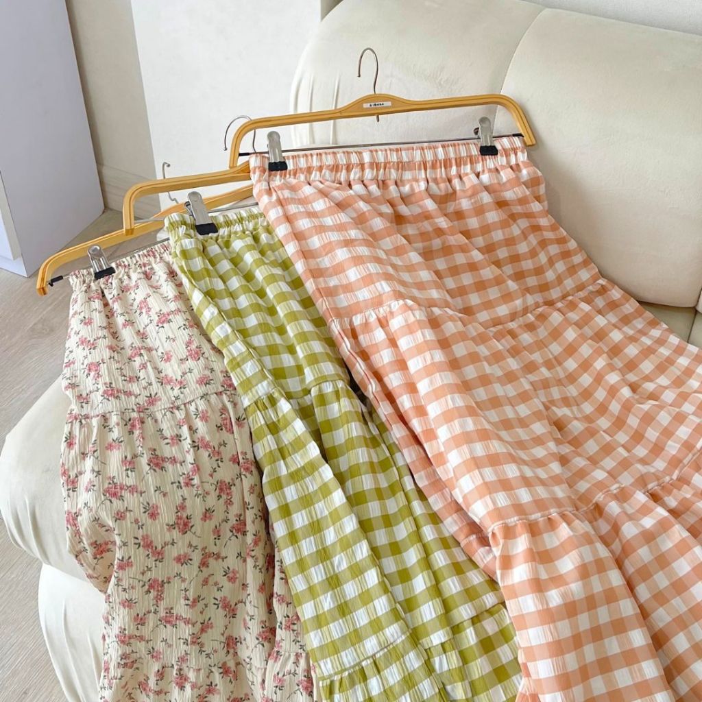 Jual Aera Korean Ruffle Skirt | Rok Ruffle Korea | Shopee Indonesia