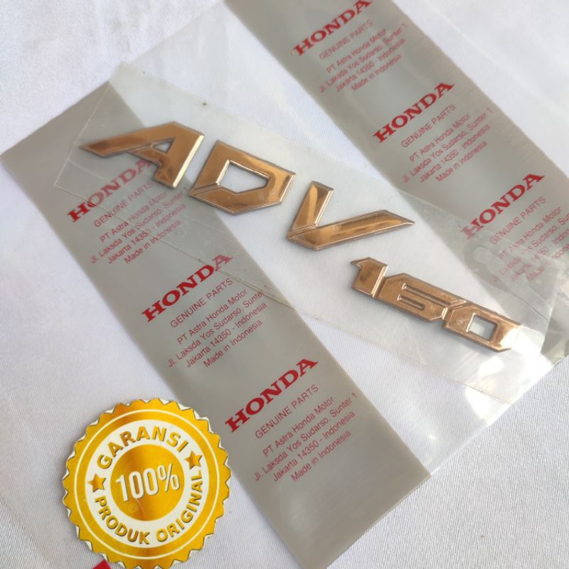 Jual EMBLEM LOGO TULISAN HONDA ADV 160 NEW WARNA GOLD ORIGINAL | Shopee ...