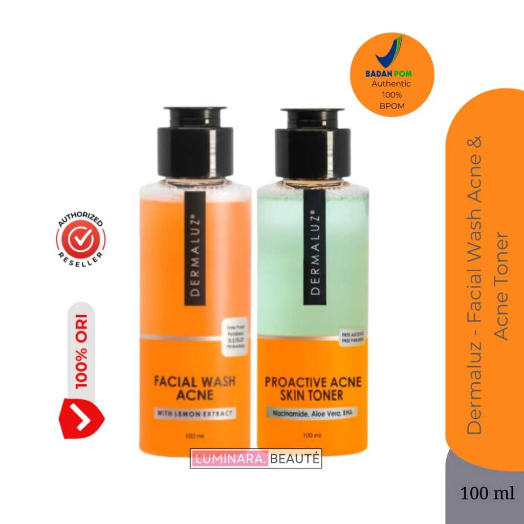 Jual DERMALUZ Facial Wash Acne & ProActive Acne Skin Toner Sabun Muka ...
