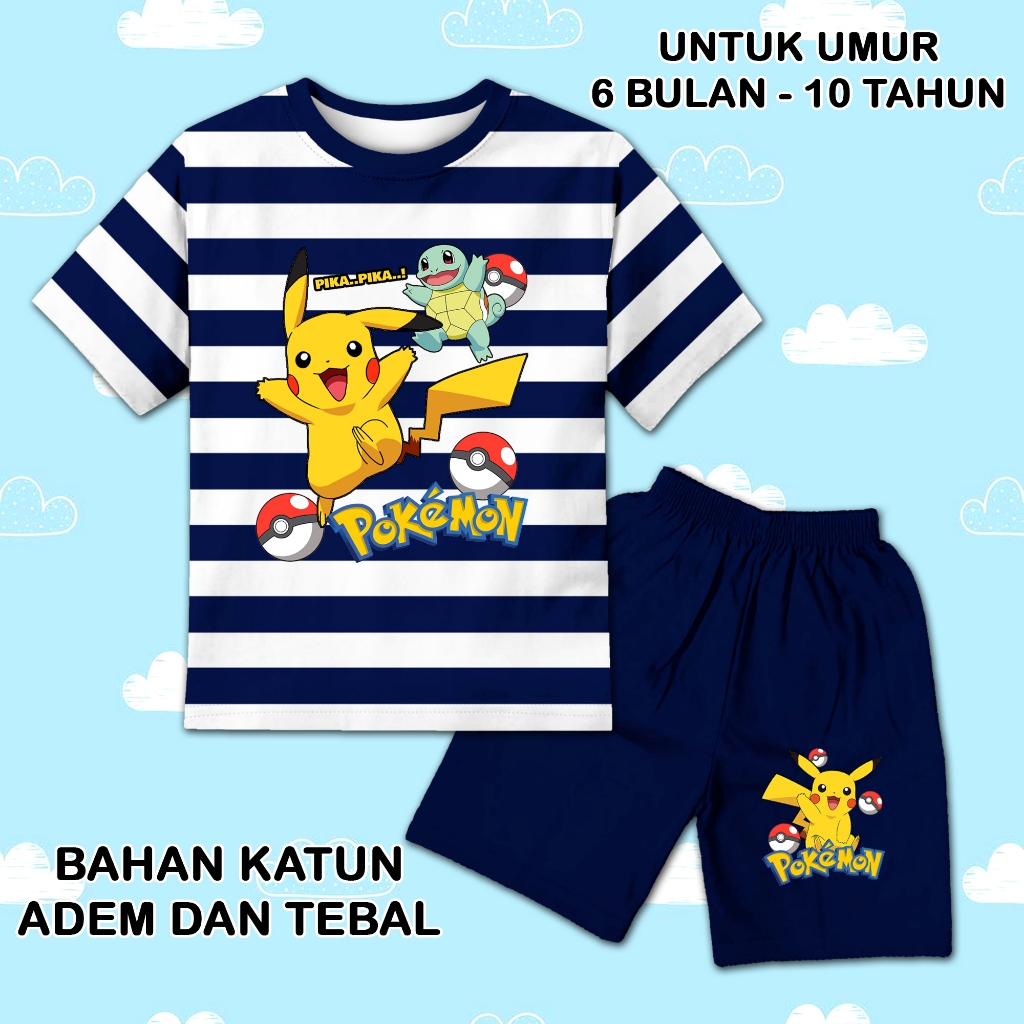 Jual Setelan salur lengan pendek anak laki laki perempuan set baju kaos ...