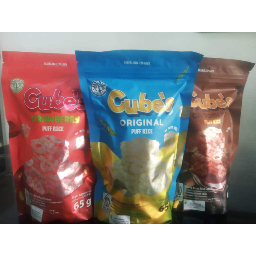 Jual BIPANG/PUFF RICE JANGKAR CUBES 3 VARIAN RASA ORI COKLAT STRAWBERRY ...