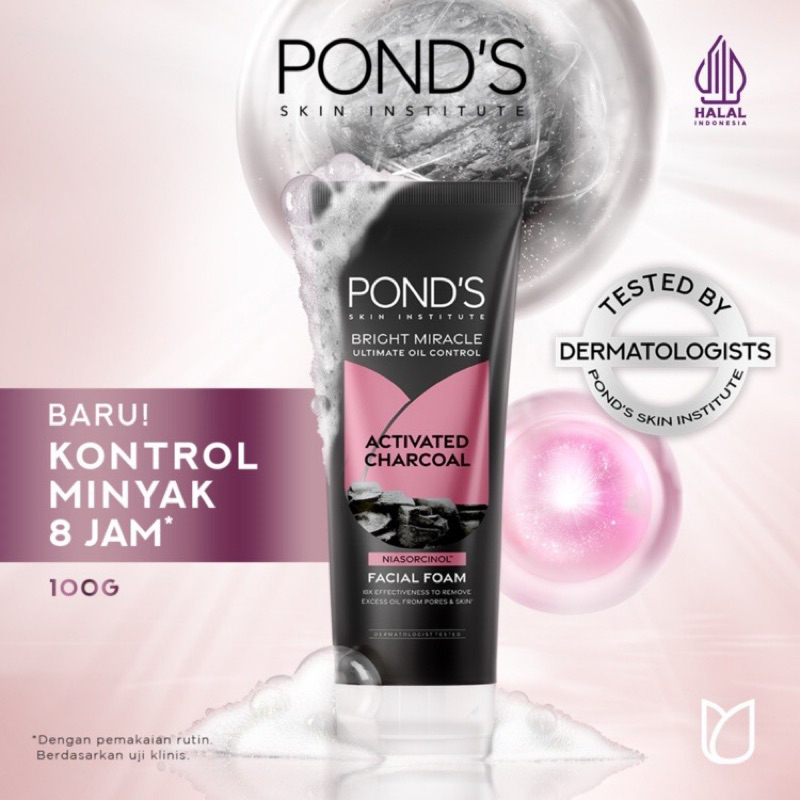 Jual PONDS BRIGHT MIRACLE ULTIMATE OIL CONTROL FACIAL FOAM 100 ml(HITAM ...