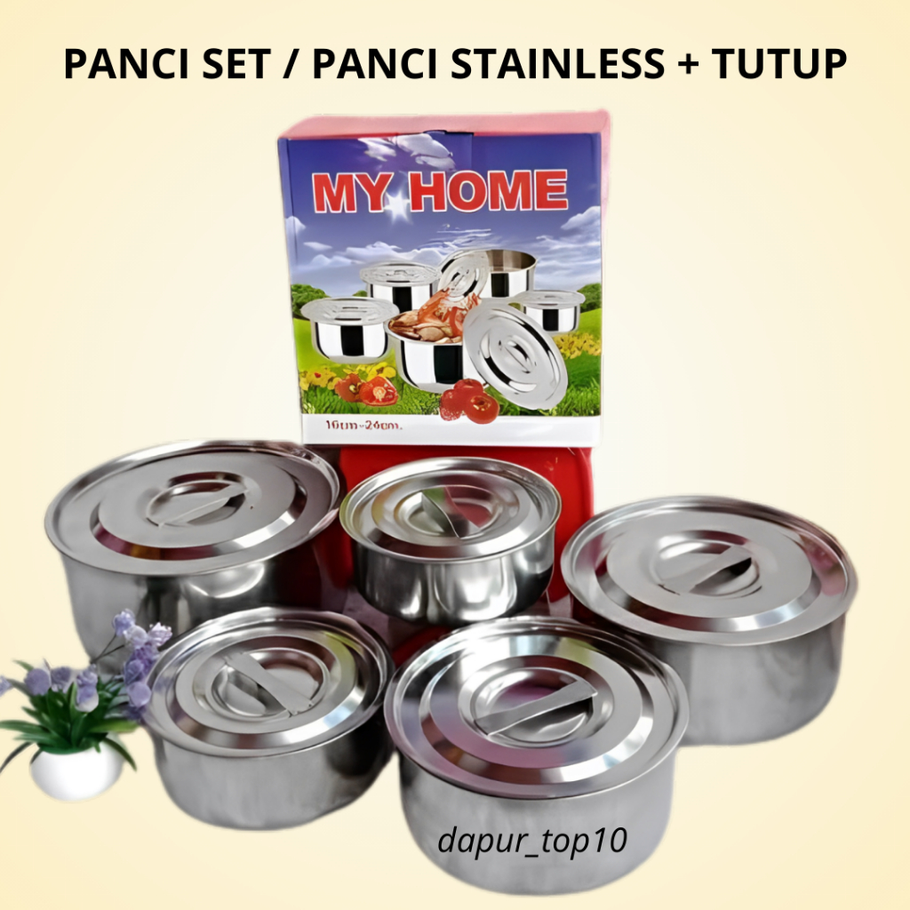 Jual PANCI SET / SUSUN 5 STAINLESS STEEL / PANCI INDIA / PANCI MY HOME ...