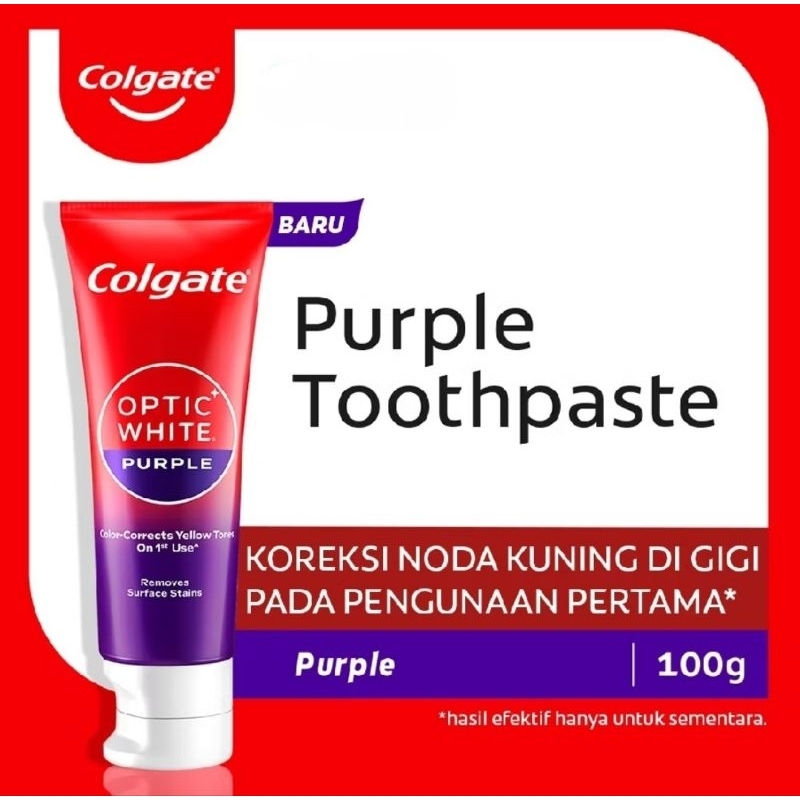 Jual Colgate Optic White Purple Toothpaste Pasta Gigi Pemutih 100g ...
