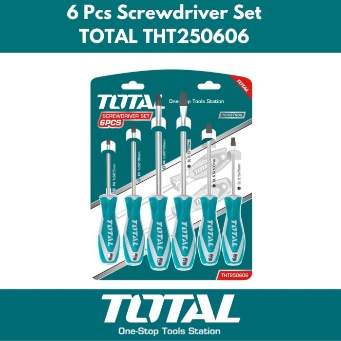 Jual Obeng set 6pcs screwdriver set TOTAL THT250606 | Shopee Indonesia
