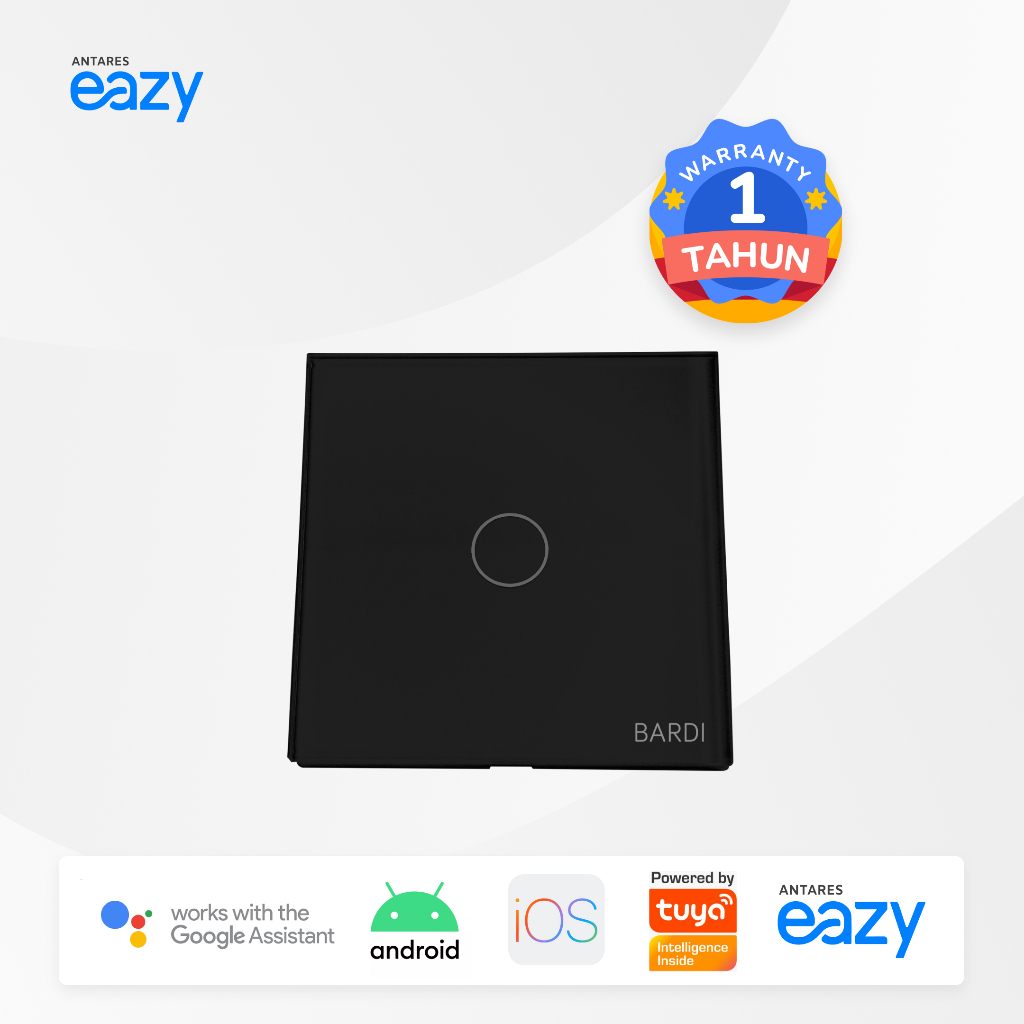 Jual BARDI Smart Wall Switch EU 1 Gang - Black | Shopee Indonesia