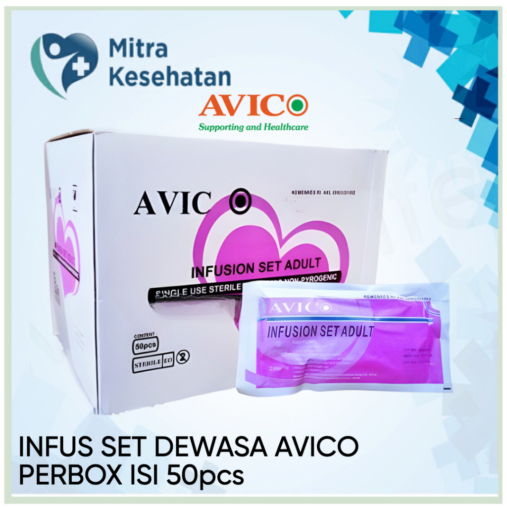 Jual Infuset Dewasa Selang Infus set AVICO Per Box isi 50 pcs Infusion ...