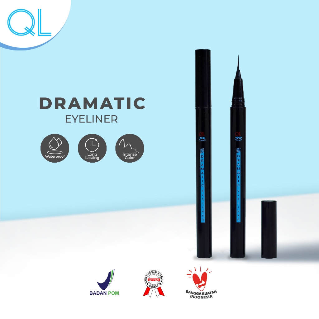 Jual QL Cosmetic - Dramatic Eyeliner Waterproof 1 ML | Shopee Indonesia