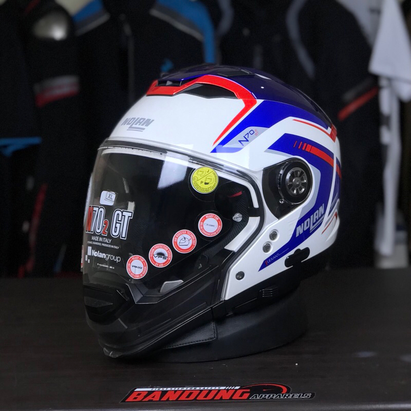 Jual Nolan N702 GT Switchback Ncom Metal White 061 Nolan N-702 GT ...