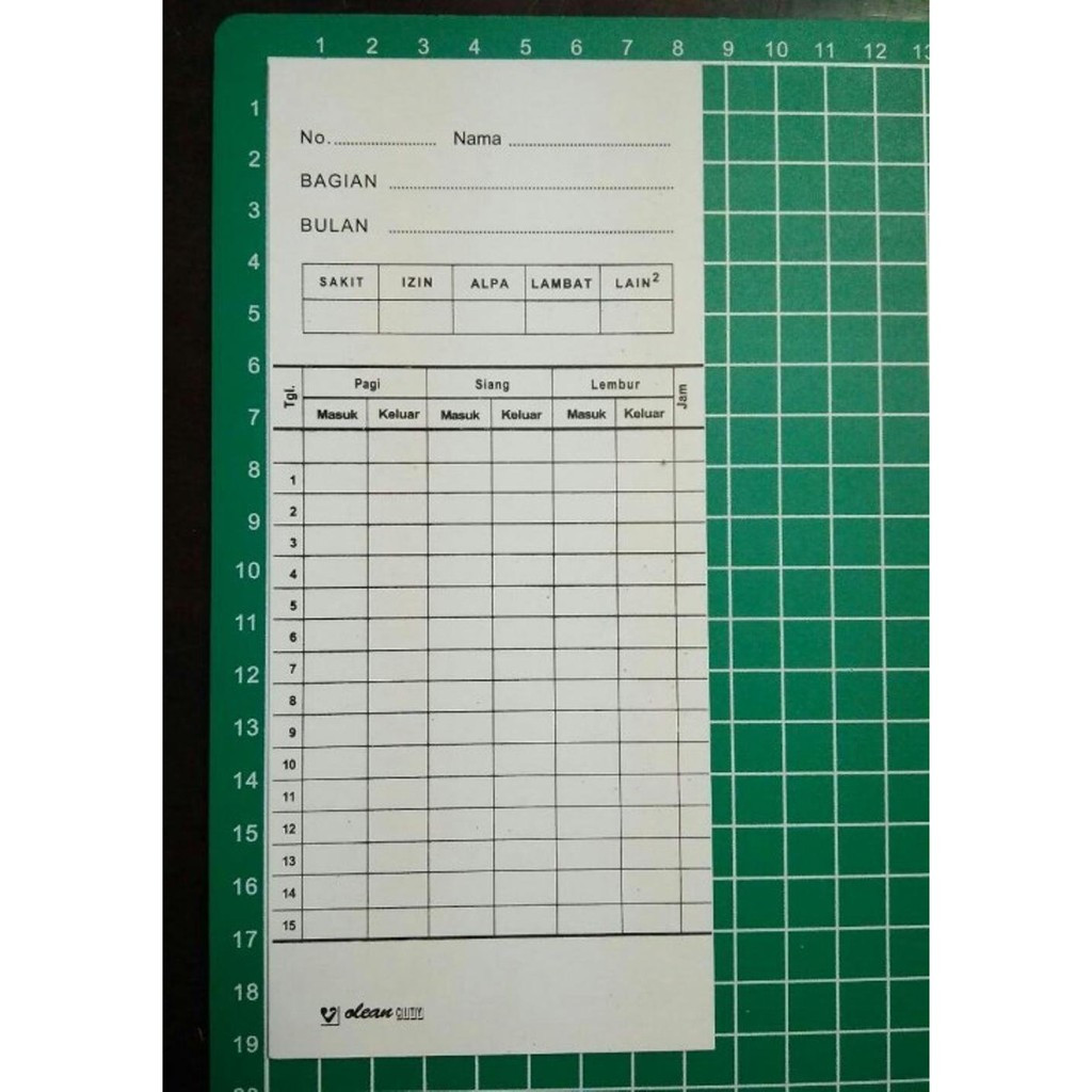 Jual Kartu Absensi / absen polos | Shopee Indonesia