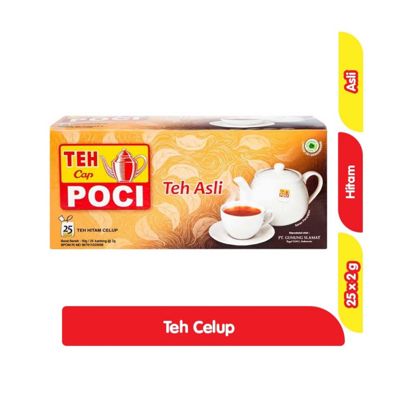 Jual Poci Teh Hitam Celup Teh Asli 25 x 2 gram | Shopee Indonesia