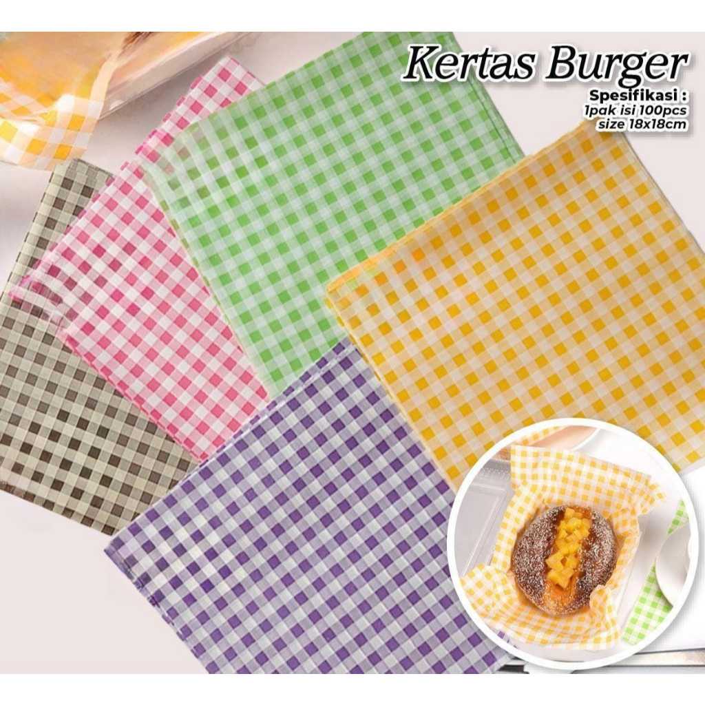 Jual Kertas Pembungkus Burger| Sandwich| Kebab ( 1 Pack 100 Pcs ...