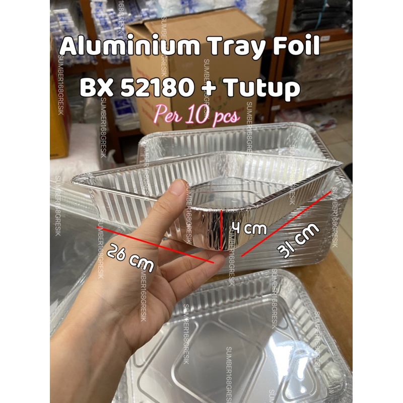 Jual [10 pcs] ALUMINIUM TRAY FOIL BX 52180 + TUTUP | ALUTRAY BX 52180 ...