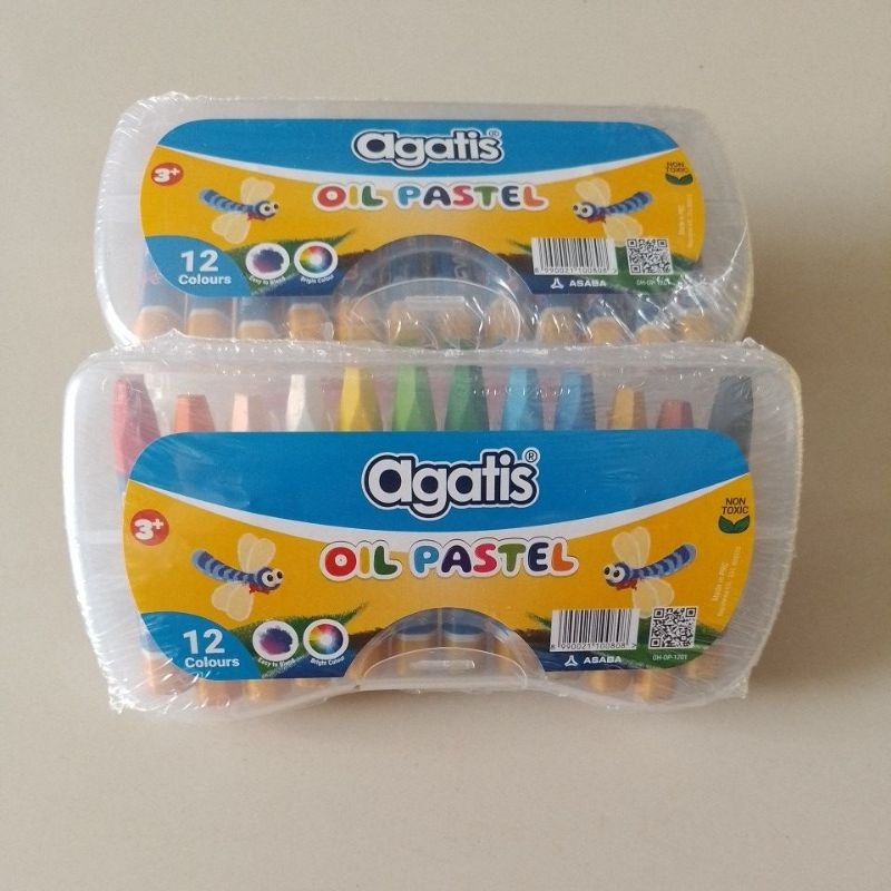Jual Crayon Oil Pastel Agatis 12 Warna ( Set ) [ Original ] | Shopee ...