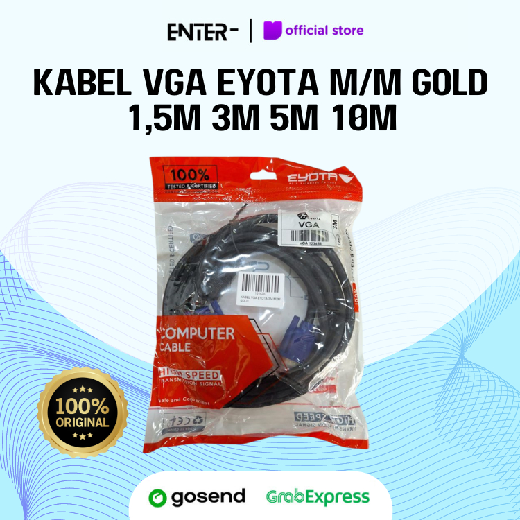 Jual KABEL VGA EYOTA M/M GOLD 1,5M 3M 5M 10M | Shopee Indonesia