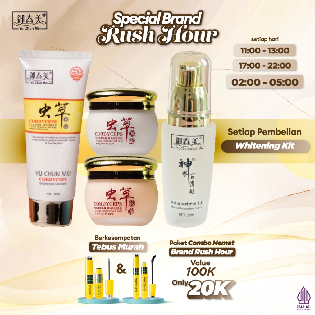 Jual KODE Y8F3 BPOM ORIGINAL LOKAL YU CHUN MEI Cordyceps Whitening Kit ...