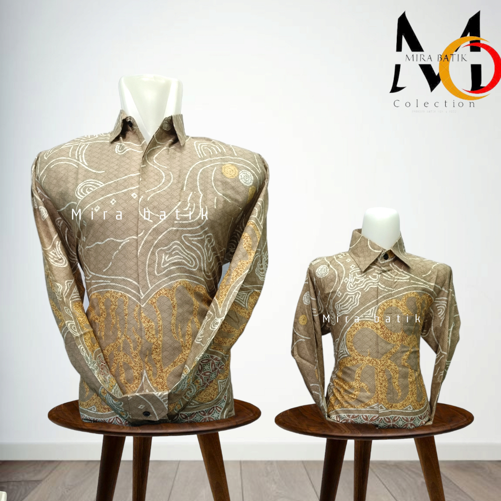 Jual batik kuning gading_batik couple ayah anak kuning gading bahan ...