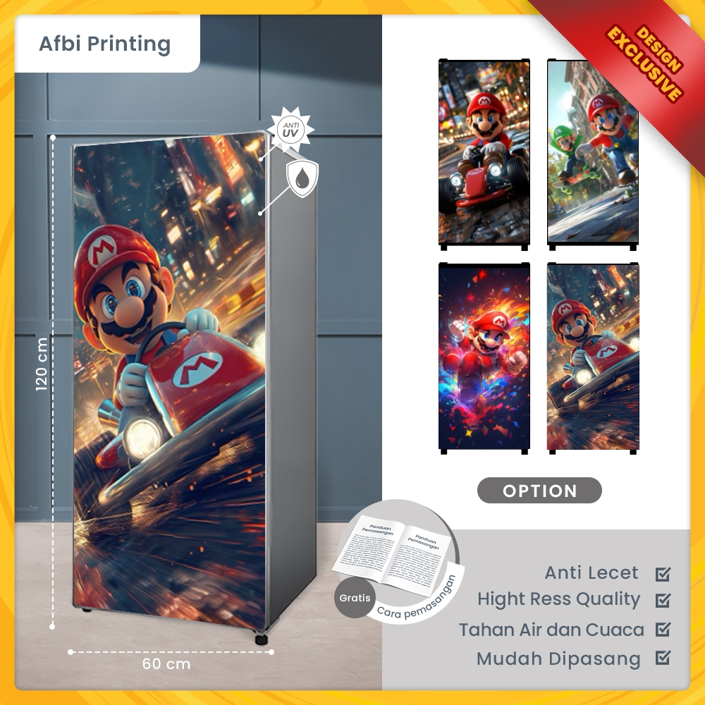 Jual Stiker Kulkas 1 Pintu / Sticker Mesin Pendingin 2 pintu Motif ...