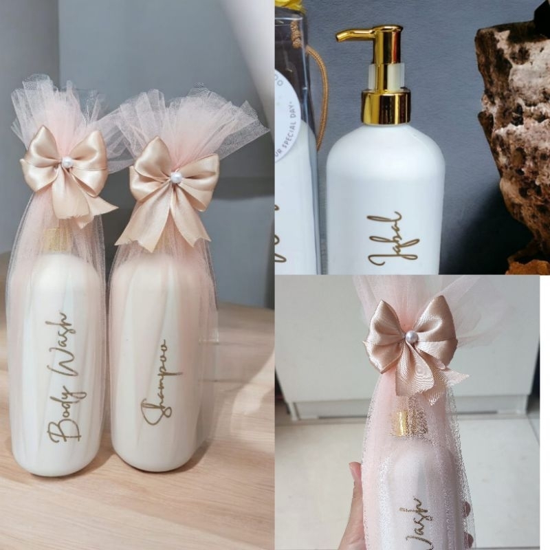 Jual SOUVENIR PERNIKAHAN BOTOL PUMP 500ML KEMASAN TILE PITA , SOUVENIR ...
